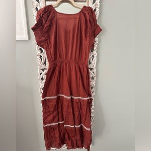 bohme | Dresses | Bohme Rust Color Dress Nwt Beautiful Cream Detail ...
